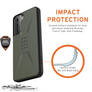 URBAN ARMOR GEAR UAG-GLXS21C-OL Shockproof Case for Galaxy S21, Olive