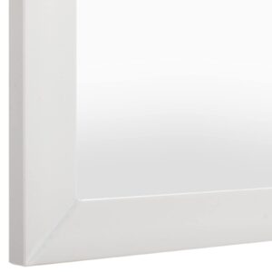 PARANTA Full Length Mirror Wall-Mounted Over The Door Long Dressing Mirror Rectangular Cheap Door Mirror for Bedroom and Home Gym with 2 Hooks, White(47" H x 13" W x 0.6" D)