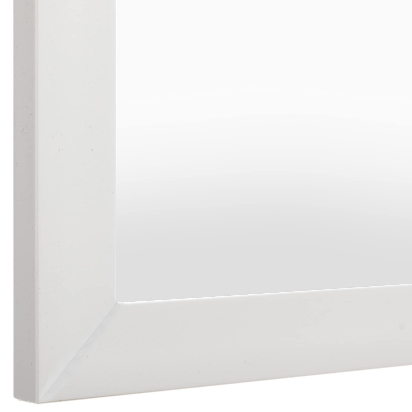 PARANTA Full Length Mirror Wall-Mounted Over The Door Long Dressing Mirror Rectangular Cheap Door Mirror for Bedroom and Home Gym with 2 Hooks, White(47" H x 13" W x 0.6" D)