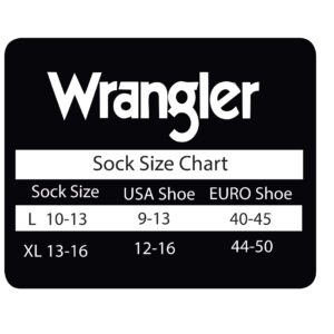 Wrangler Mens Ultra Dri Seamless Toe Western Boot Socks 3 Pair Pack (Charcoal, l)