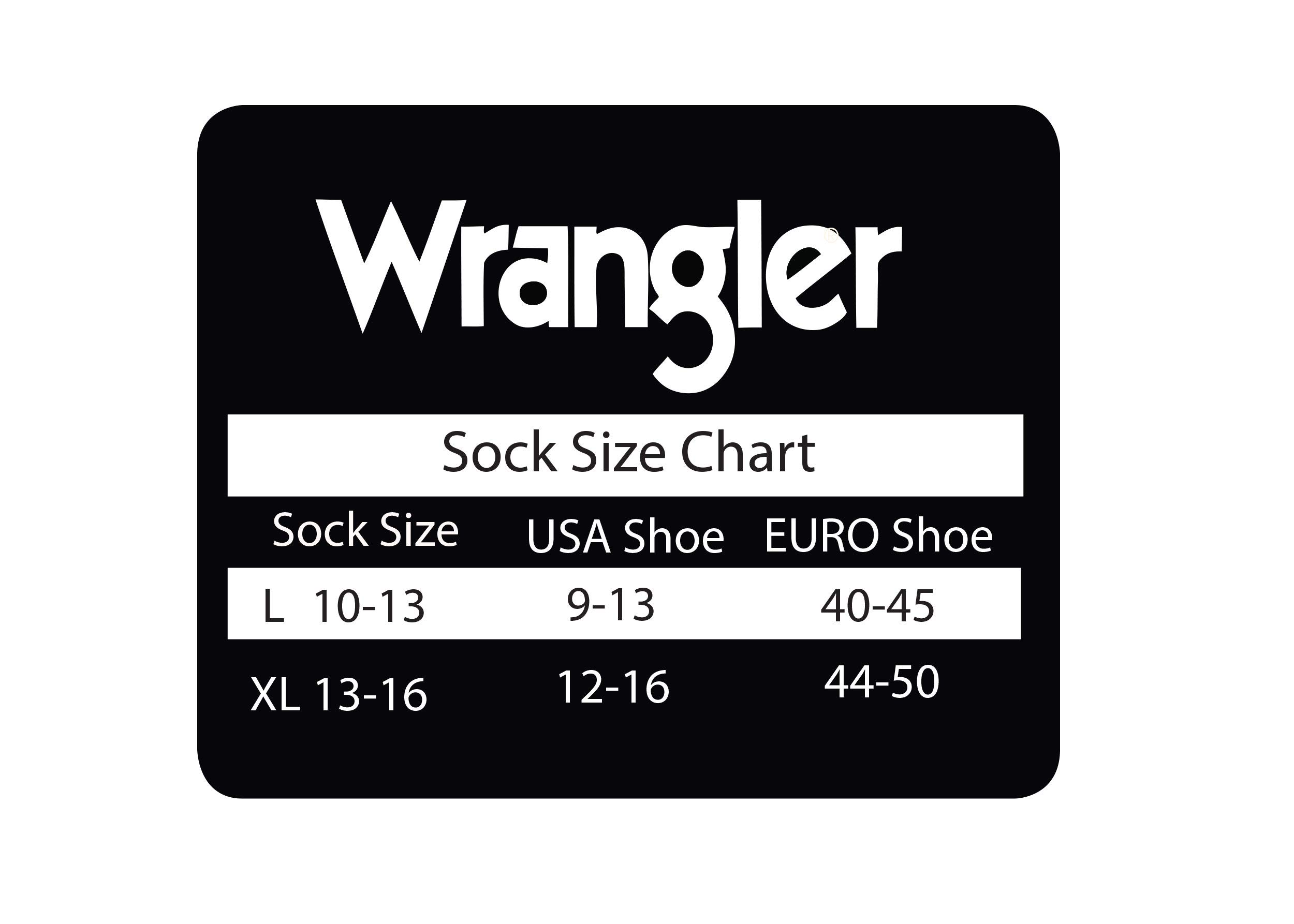 Wrangler Mens Ultra Dri Seamless Toe Western Boot Socks 3 Pair Pack (Charcoal, l)