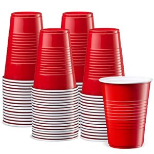 comfy package [9 oz. - 50 count disposable plastic red cups, party drinking cups for events and everyday use