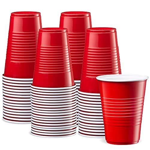 Comfy Package [9 oz. - 50 Count Disposable Plastic Red Cups, Party Drinking Cups for Events and Everyday Use