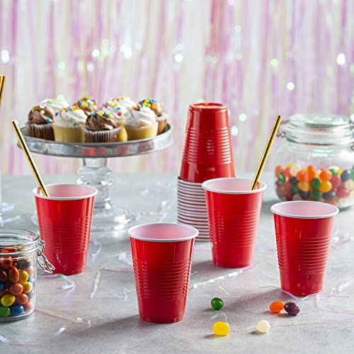 Comfy Package [9 oz. - 50 Count Disposable Plastic Red Cups, Party Drinking Cups for Events and Everyday Use