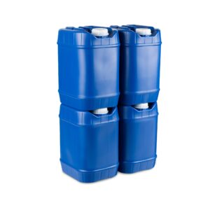 saratoga farms 5-gallon stackable water storage containers, emergency water storage for camping and disaster preparedness, 20 gallons