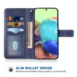 FDCWTSH Compatible with Samsung Galaxy A71 5G Wallet Case Wrist Strap Lanyard Leather Flip Cover Card Holder Stand Cell Accessories Phone Cases for Glaxay A 71 G5 Gaxaly 71A S71 Blue