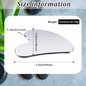 Nuanchu Stainless Steel Gua Sha Facial Tools Guasha for Face Metal Gua Sha Tighten Skin Massage Guasha Beauty Tool for Body Eyes Neck Massager with Travel Pouch Skin Care Gifts (Silver)