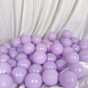 KIRIKOU 200pcs Pastel Purple Lavender Latex Balloons 5 Inch Macaron Candy Colored Latex Party Balloons for Wedding Graduation Kids Birthday Christmas Baby Shower Party Supplies Arch Garland (Purple)