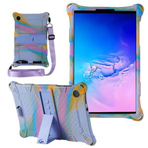 hlwq case for lenovo tab m10 fhd plus case 10.3 inch and lenovo tab m10 hd 10.1”(2020 2nd gen) compatible tb-x606f/tb-x606x/tb-x306x/tb-x306f tablet anti-slip soft silicone case with stand rose red