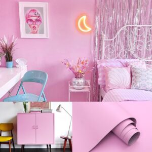 15.7"x118"pink wallpaper contact paper pink peel and stick wallpaper lavender self adhesive contact paper for cabinets girls bedroom wallcovering furniture countertop vinyl roll