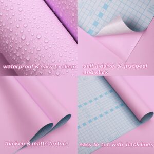 15.7"X118"Pink Wallpaper Contact Paper Pink Peel and Stick Wallpaper Lavender Self Adhesive Contact Paper for Cabinets Girls Bedroom Wallcovering Furniture Countertop Vinyl Roll