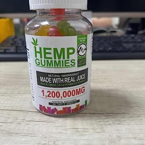 (2 Pack) Hemp Gummies 1,200,000mg High Strength - Fruity Gummy Bear with Hemp Oil, 100% Natural Hemp Candy Supplements