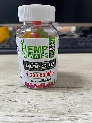 (2 Pack) Hemp Gummies 1,200,000mg High Strength - Fruity Gummy Bear with Hemp Oil, 100% Natural Hemp Candy Supplements