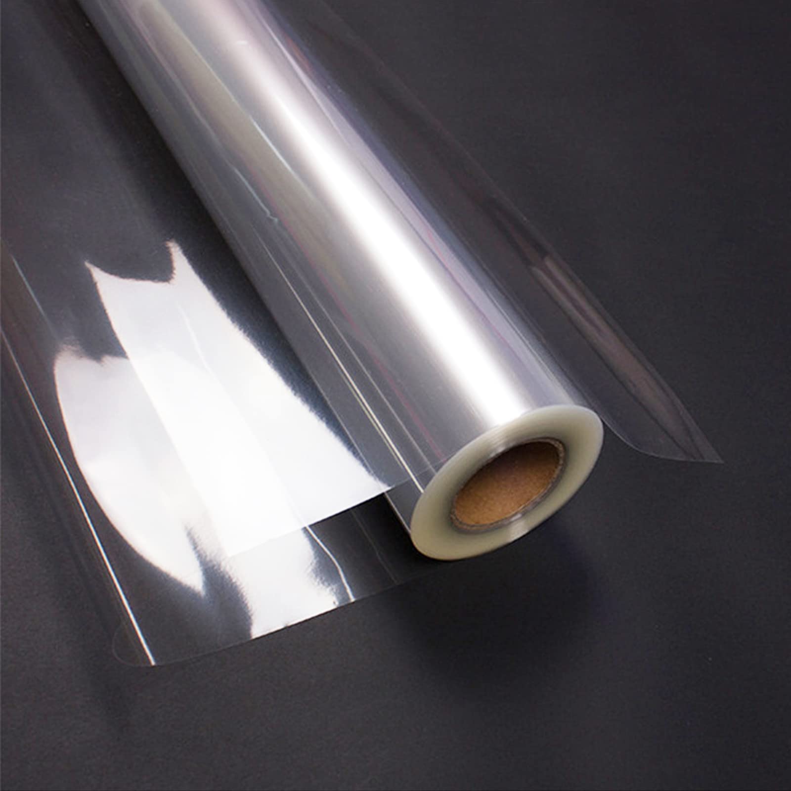 HOMPAL Clear Cellophane Wrap Roll 33''x115Ft, Clear Cellophane Wrapping Paper|Christmas Wrap Roll|Cellophane Roll | Cellophane Wrap for Christmas Gifts, Baskets, Flowers