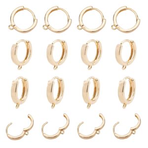 arricraft 20 pcs leverback earring hooks, french hook ear wire open loop leverback hoops for earring making findings- real 18k gold plated