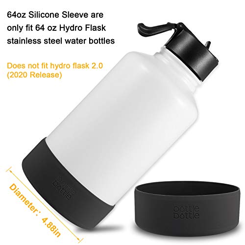 bottlebottle Protective Silicone Sleeve Fit 12-64oz for Hydro Sports,Simple Modern,Takeya,MIRA, Iron Flask and Other Brand Water Bottle, BPA Free Anti-Slip Bottom Sleeve Cover