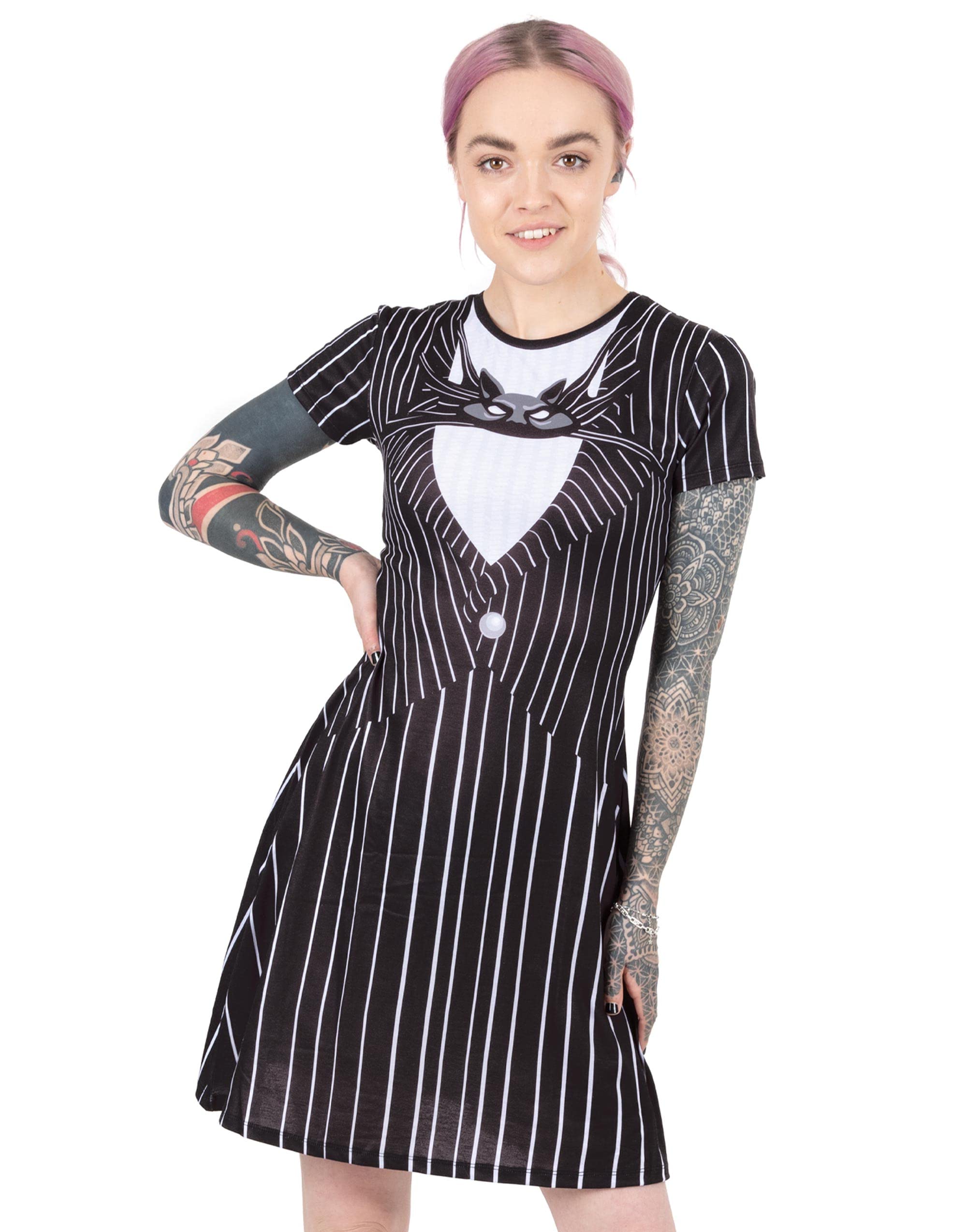 Disney Nightmare Before Christmas Dress Womens Jack Skellington Costume (Small)