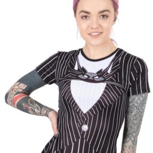 Disney Nightmare Before Christmas Dress Womens Jack Skellington Costume (Small)