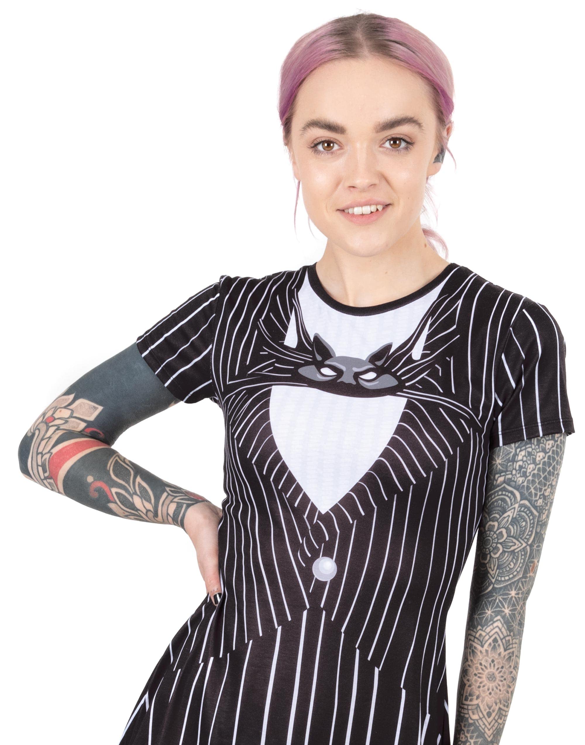 Disney Nightmare Before Christmas Dress Womens Jack Skellington Costume (Small)