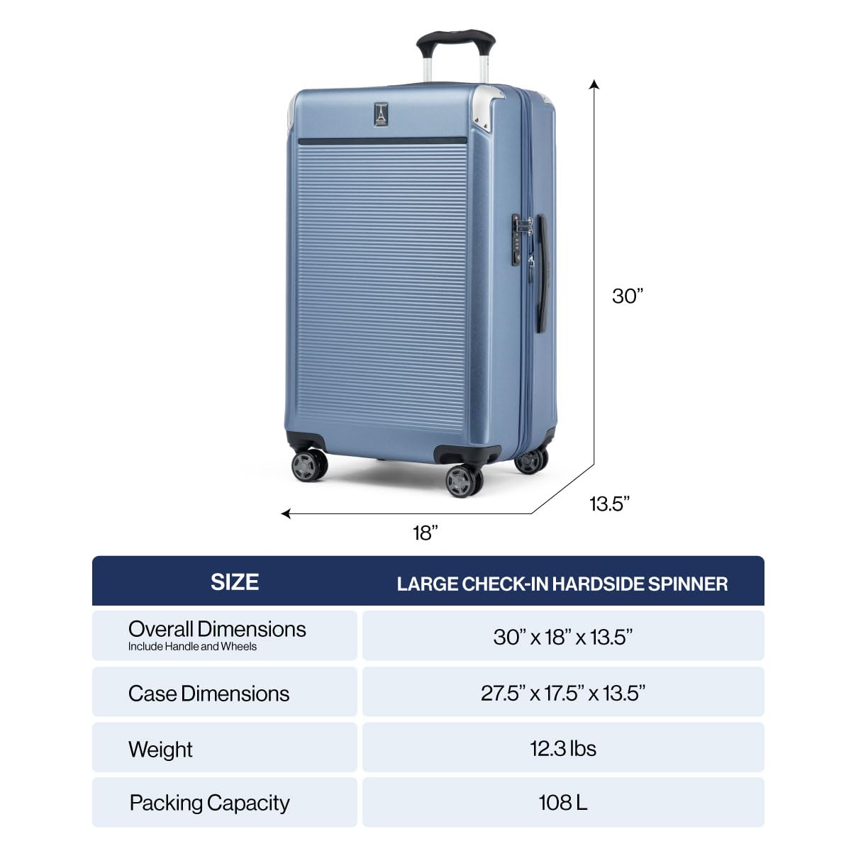 Travelpro Platinum Elite Hardside Expandable Checked Luggage, 8 Wheel Spinner, TSA Lock, Hard Shell Polycarbonate Suitcase, Metallic Sand, Checked Large 28-Inch