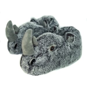 onmygogo fuzzy winter animal slippers for men and women (rhino, numeric_8)