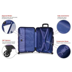 Hipack Hardside 3-Piece Spinner Luggage Set, Lavender, One_Size