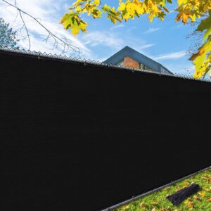 icover 4x25ft privacy screen fence, garden windscreen mesh shade sail net barrier, reinforced bindings and brass grommets cable zip ties included,black