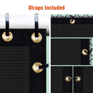 iCover 4x25ft Privacy Screen Fence, Garden Windscreen Mesh Shade Sail Net Barrier, Reinforced Bindings and Brass Grommets Cable Zip Ties Included,Black