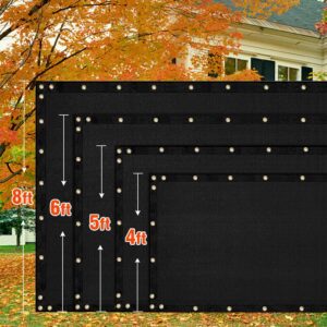 iCover 4x25ft Privacy Screen Fence, Garden Windscreen Mesh Shade Sail Net Barrier, Reinforced Bindings and Brass Grommets Cable Zip Ties Included,Black