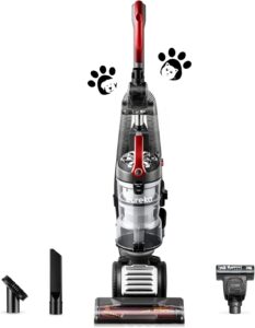 eureka pet upright vacuum cleaner for home, bagless upright vacuum cleaner swivel steering, powerful lightweight upright vacuum carpet and floor, floorrover elite neu630 with tangle free tech, red