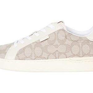 COACH Women's Non Tech Athletic Lowline Luxe Low Top sneaker in Signature Jacquard , Color Stone/Chalk, Size 7.5