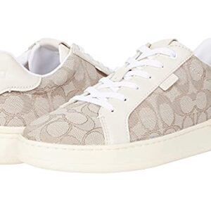 COACH Women's Non Tech Athletic Lowline Luxe Low Top sneaker in Signature Jacquard , Color Stone/Chalk, Size 7.5