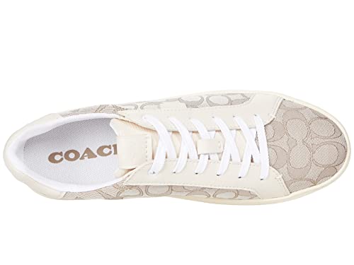 COACH Women's Non Tech Athletic Lowline Luxe Low Top sneaker in Signature Jacquard , Color Stone/Chalk, Size 7.5