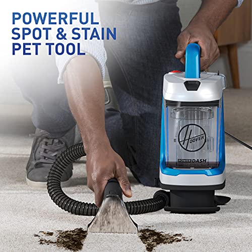 Hoover PowerDash GO Pet+ Portable Spot Cleaner, Lightweight Carpet and Upholstery Machine, Stain Remover for Pets, Stairs and Home, FH13001PC, Blue