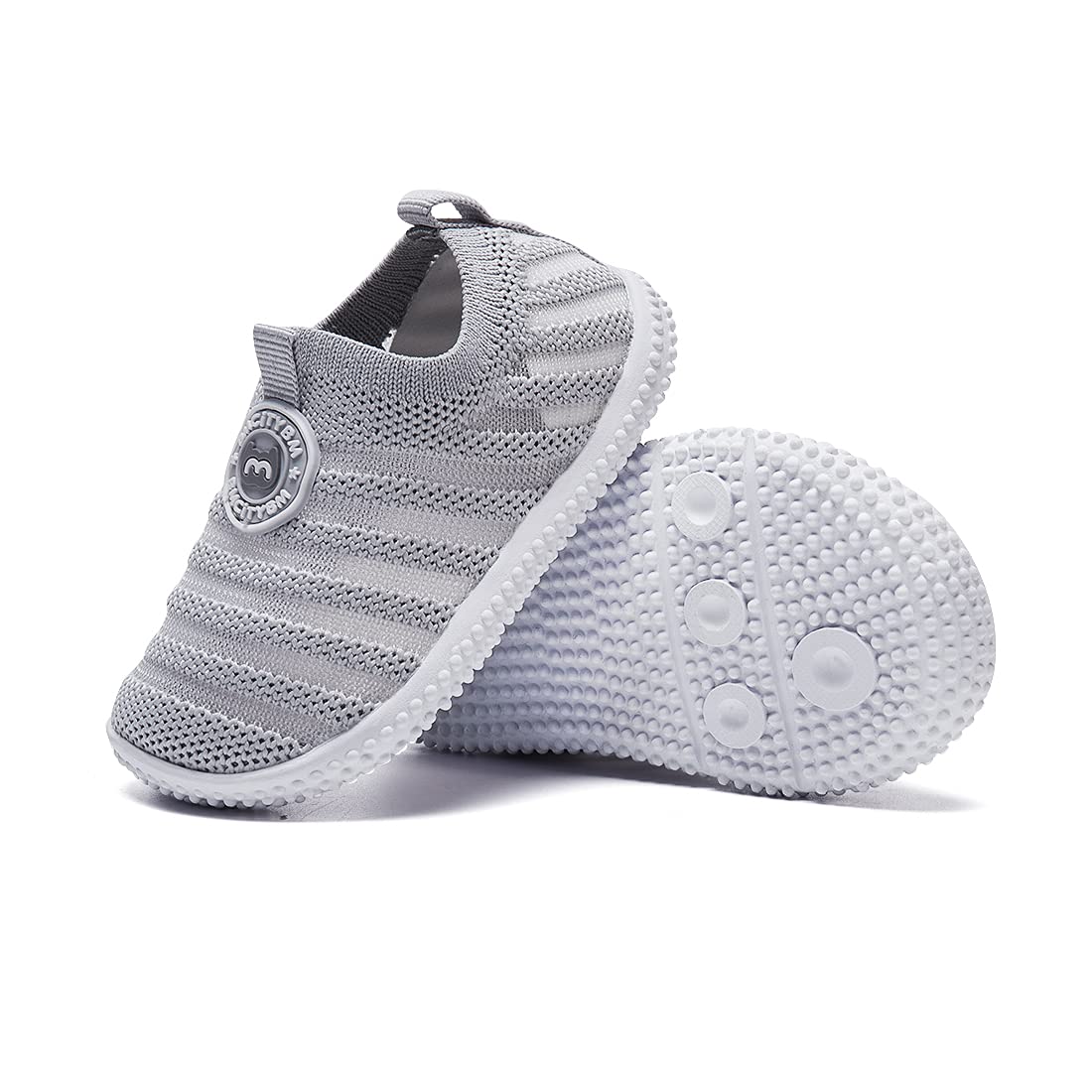 Baby Shoes Boy Girl Infant Sneakers Non-Slip First Walkers 6 9 12 18 24 Months Grey Size 6-12 Months Infant