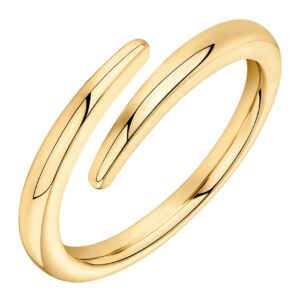 pavoi 14k gold plated open twist eternity band yellow gold for women size 8