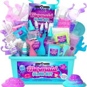 Original Stationery Mermaid Slime for Girls, 35 Pieces to Make DIY Glow in The Dark Slime with Glitter Slime Add Ins, Mermaid Gifts for Girls 9-12