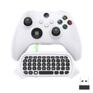 controller keyboard for xbox series x/s, wireless 2.4g ergonomic usb gamepad keypad qwerty chatpad with audio and headset jack for game live chat compatiable with xbox series s/series x/one/one s