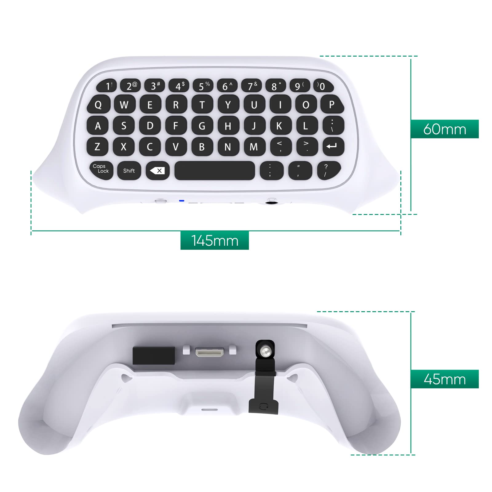 Controller Keyboard for Xbox Series X/S, Wireless 2.4G Ergonomic USB Gamepad Keypad QWERTY Chatpad with Audio and Headset Jack for Game Live Chat Compatiable with Xbox Series S/Series X/One/One S