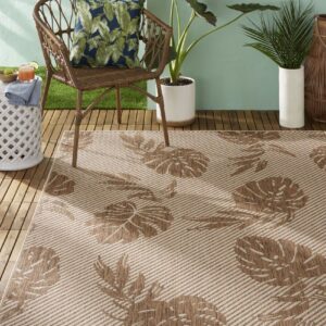 tommy bahama palm coastal indoor/outdoor area rug, beige/brown, 7'10"x10'2"