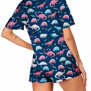 HOTOUCH Womens Printed Pajamas Set Soft Lounge Sets Short Sleeve Tops and Shorts 2 Piece Sleepwear Pj Sets