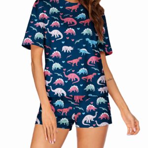 HOTOUCH Womens Printed Pajamas Set Soft Lounge Sets Short Sleeve Tops and Shorts 2 Piece Sleepwear Pj Sets