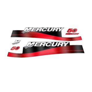 mercury outboards 50 (1999-2004) outboard compatible replacement decal (sticker) set