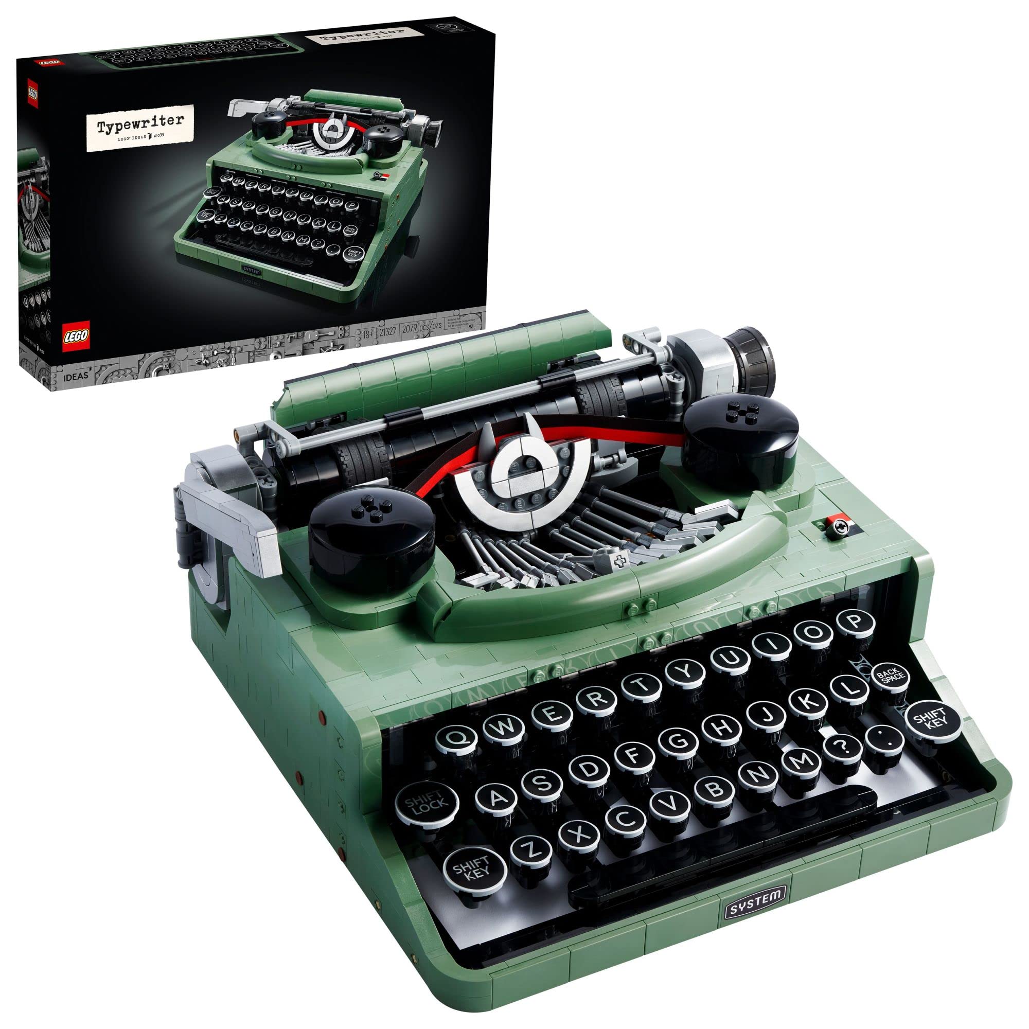 LEGO Ideas Typewriter 21327 Building Set for Adults, Collectible Retro Display Model, Creative Hobbies Unique Gift Idea