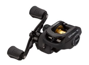 13 fishing - origin r1 baitcast reel - 8.1:1 gear ratio - right hand retrieve (100 size) (fresh) - or1-8.1-rh,black/gold