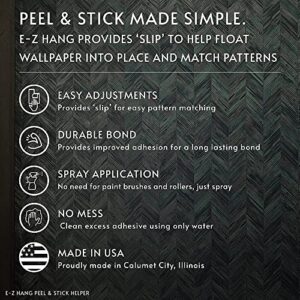 Roman Products 11015 E-Z Hang Peel & Stick Wallpaper Helper + Pre-Pasted Activator, Clear, Non-Staining, 32 Fluid Ounces