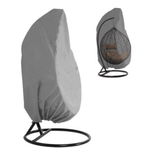 Patio Hanging Egg Chair Cover Heavy Duty Waterproof Patio Outdoor Wicker Swing Seat Cover Chair Garden Furniture Protective Cover UV Resistant 75 x 45inch (Grey)