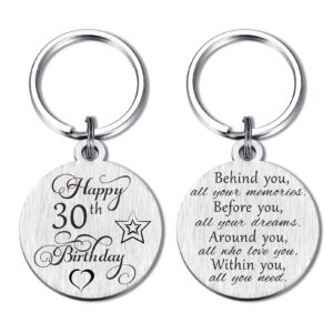 laluminter 30 years old birthday gifts for women men - happy 30th birthday bday decorations keychain presents for him her