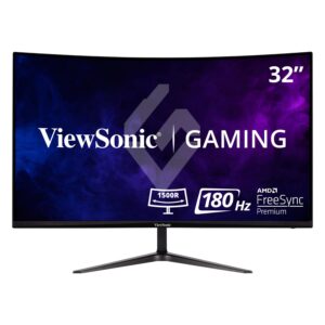 viewsonic vx3218-pc-mhd 32 inch full hd 1080p 165hz 1ms curved gaming monitor with adaptive-sync eye care frameless hdmi and display port (renewed)