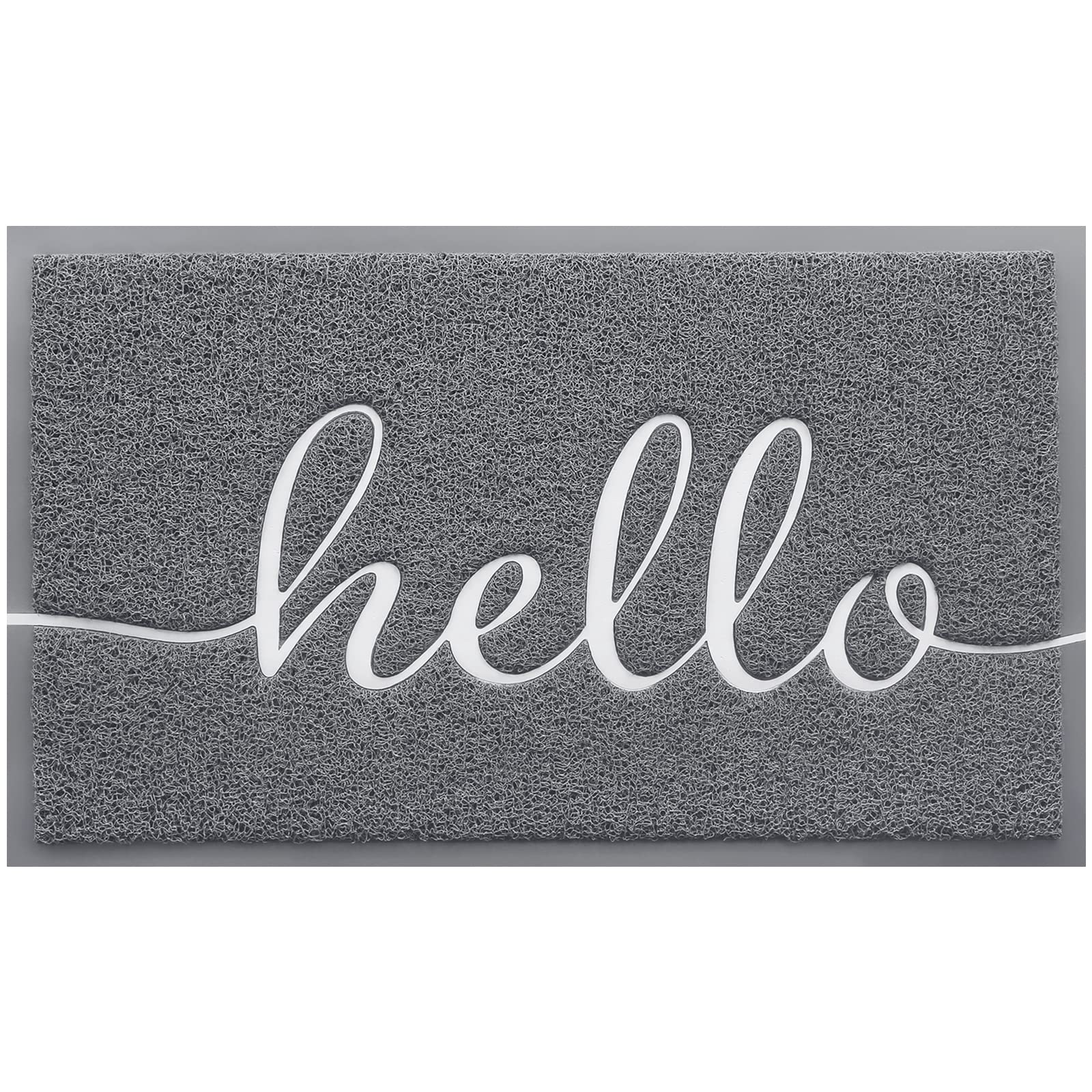 BeneathYourFeet Door Mat (36"x24",Grey) Welcome Mat Low Profile Floor Mat Front Doormat Non Slip Mats for Entryway, Patio, High Traffic Areas